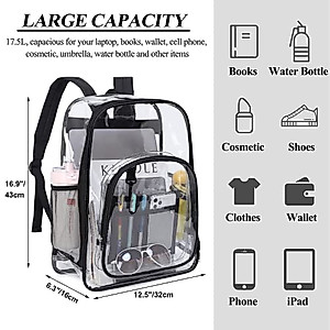 Clear Backpack Men Women Heavy Duty PVC Plastic Transparent School Backpack See Through Book bags for Teen Girls Boys