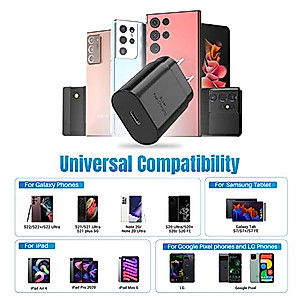 Galaxy S23 S22 Charger Block USB C 25W PD Super Fast Charger Type C Wall Plug Adapter Quick Charging Compatible with Samsung Galaxy S23/S22/S21/S20/Z Fold 3 5G/Z Fold 4/Note20/iPhone 14/iPad/Tablet