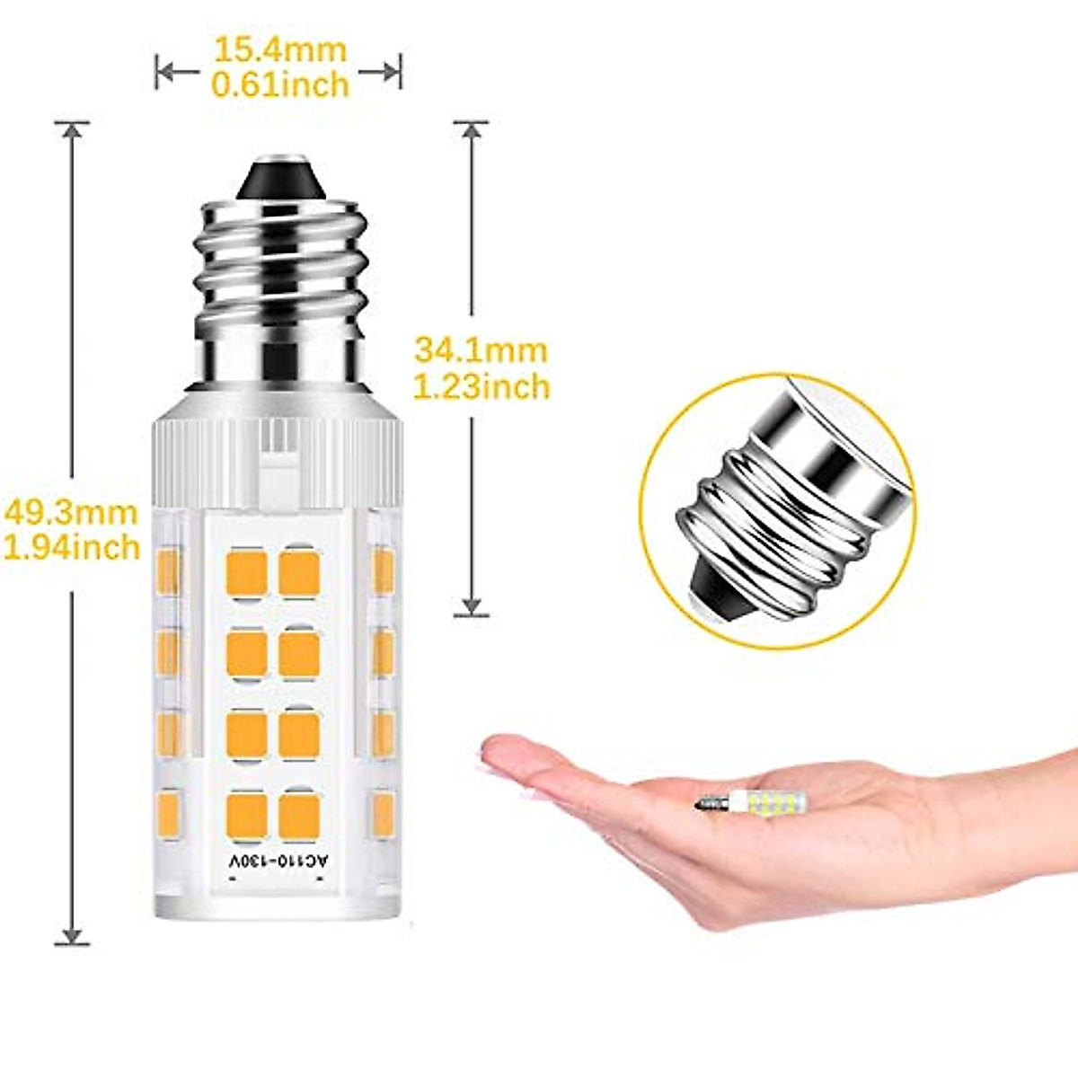 2Pack LED Makeup Mirror Bulb Replacement Mirror 20W RP34B Light Bulb fits BE151T BE71CT BE47X BE47BR for Cosmetic Vanity Makeup Mirror with Single Double Sided Lighted Magnification (6000K)