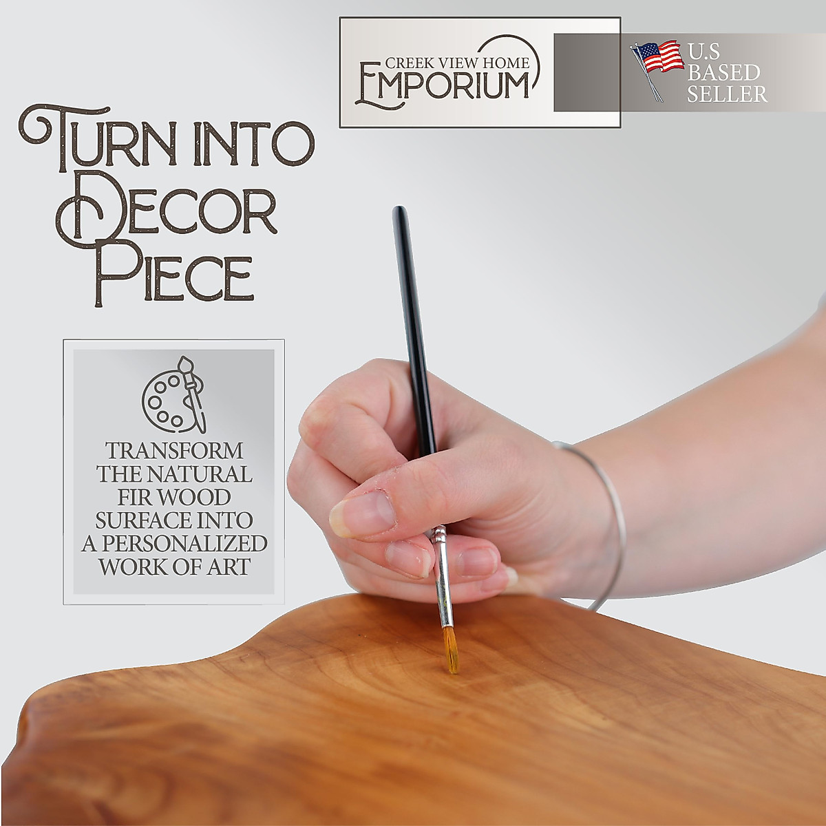 Creekview Home Emporium Tree Stump End Table - 14 Inch Natural Fir Wood Side Table - Rustic Bedside Nightstand - Decorative Stool Plant Stand for Cabin Furniture - Log Plant Stand for Outdoor Garden