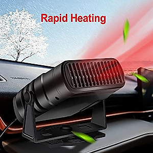 Car Heater 2 in 1 Auto Car Windshield Portable Heater Cooling Fan 12V 120W Auto Defogger 360° Rotatable Fast Heating Quickly Defrost…