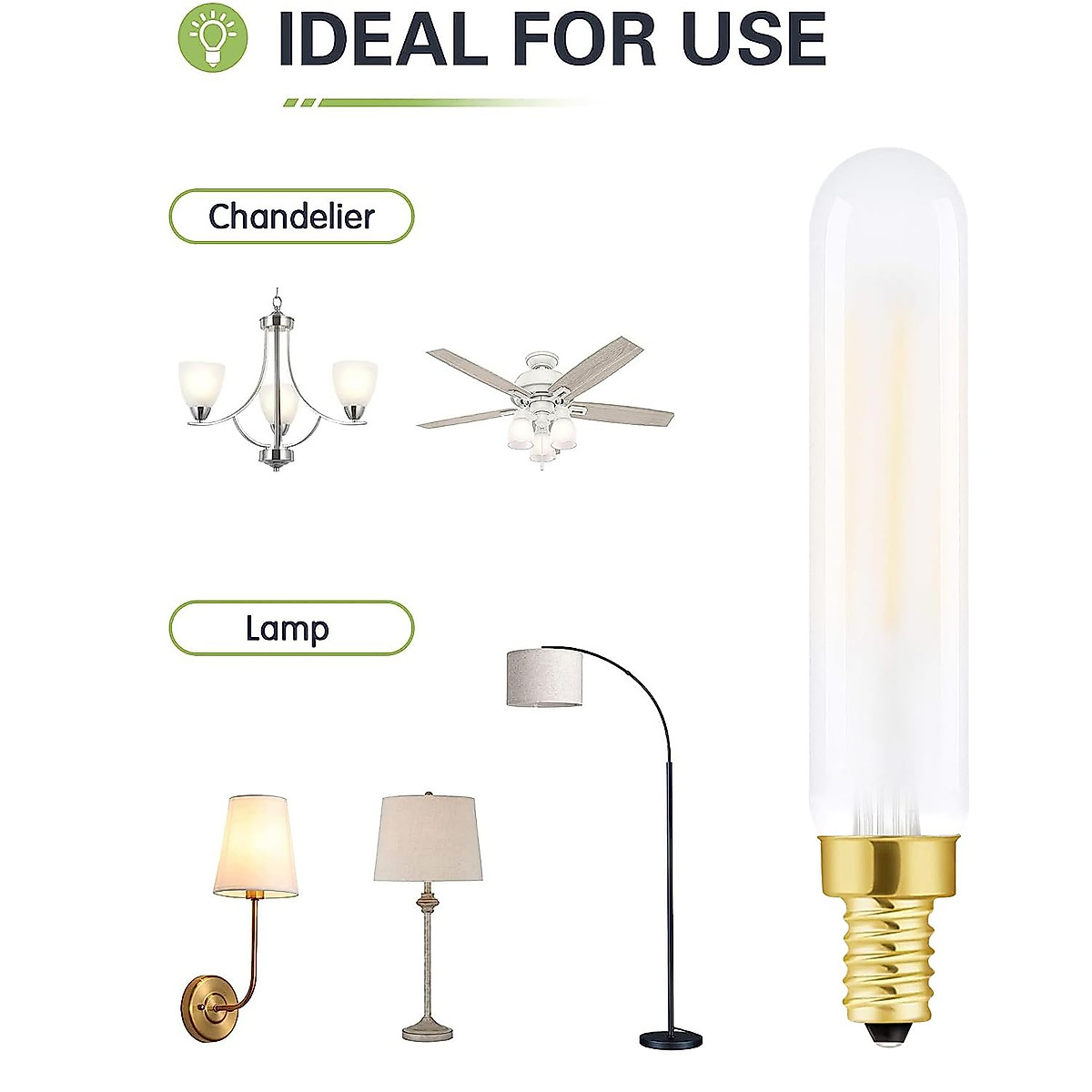 Duoled Frosted E12 led Bulb 6W Equivalent E12 Candelabra Bulb 60 watt Neutral White 4000K AC120V 600LM Dimmable T6 T6.5 for Chandeliers,Ceiling Fan and Wall sconces Pack of 6