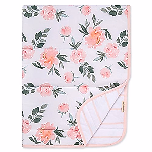 Burt's Bees Baby - Reversible Blanket, Nursery, Stroller & Tummy-Time Organic Jersey Cotton Quilted Infant & Toddler Bedding