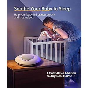 FamiSym White Noise Sound Machine,28 Soothing Natural Sounds 32 Level Volume 3 Timer Memory Function,Rechargeable Battery,Sleep Sound Machine for Baby Kids Adults