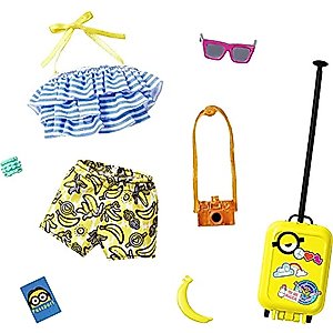Barbie Storytelling Fashion Pack of Doll Clothes Inspired by Minions: Halter Top, Banana Shorts and 6 Accessories Dolls, Gift for 3 to 8 Year Olds