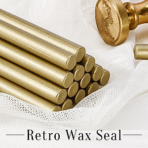 TELOSMA 16pcs Flexible Mini Glue Gun Sealing Wax Sticks for Wedding Invitation Gift Packing Decoration in Bronze