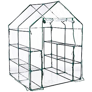 Home-Complete HC-4202 Walk-In Greenhouse- Indoor Outdoor with 8 Sturdy Shelves-Grow Plants, Seedlings, Herbs, or Flowers In Any Season-Gardening Rack