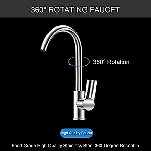Free Standing 304 Stainless Steel Utility Sinks,Commercial Sink for Restaurant, Commercial Sink with Faucet,Unit with Cold and Hot Water Tap for Outdoor,1 Compartment,Easy To Clean. (Color : No fauce