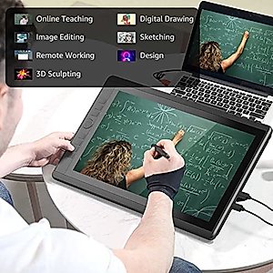 Drawing Tablet with Screen, 15.6'' XOPPOX Graphics Drawing Monitor Pen Display with 1080P Full Laminated Screen,Tilt 8192 Levels Battery-Free Stylus,Adjustable Stand,Compatible for Window/Mac