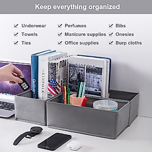 Coorganisers 6 Packs Dresser Organizers,Drawer Organizers for Clothing,Baby Organizers and Storage Drawers,Woven-Fabric Dresser Drawer Organizers,Baby Clothes Organizer in Bedroom-1 Large Cell