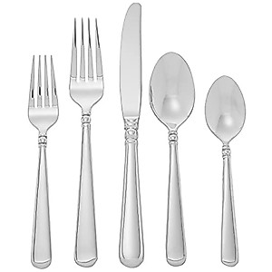 Lenox Pearl Platinum Flatware, 20-Piece Set, Metallic