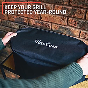 Uno Casa Hibachi Grill - Pre-Seasoned Small Charcoal Grill, Portable Charcoal Grill for Camping, Outdoors Table Top Grill Charcoal, Japanese Hibachi Grill - Waterproof Cover Included
