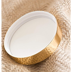 8 oz / 240 ml Clear PET Plastic Refillable Jar with Luxury Gold Metal Overshell Lid (6 Pack)