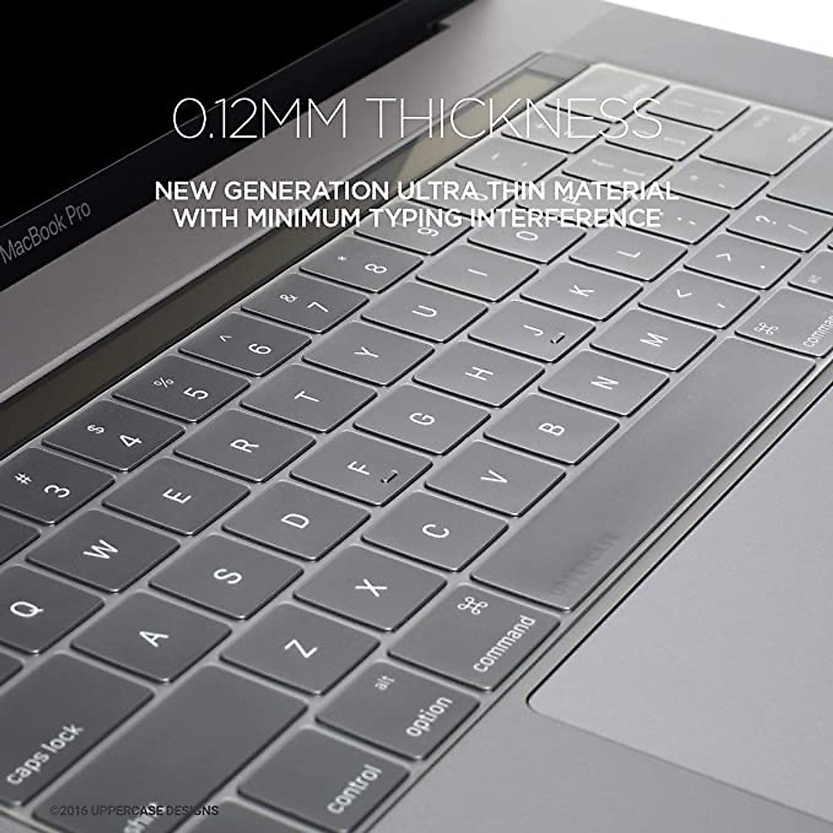 UPPERCASE GhostCover Premium Ultra Thin Keyboard Protector, Compatible with MacBook Pro with Touch Bar 13" and 15" (2016 2017 2018 2019, Apple Model Number A1706, A1707, A1989, A1990, A2159)