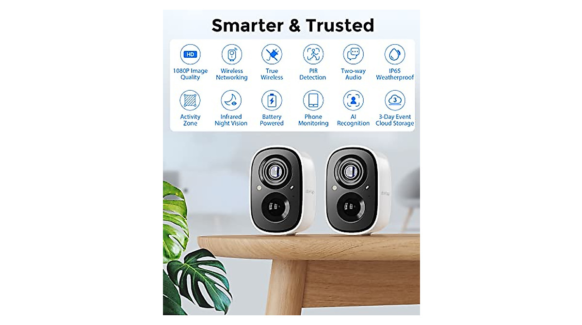 Outdoor Security Camera Kit - 1080P HD Wireless with Night Vision