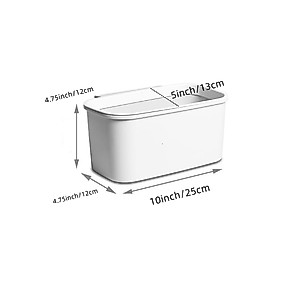 2 Pack White Hanging Cup Holders,10x5x4.5"Trolley Basket Storage,Rolling Cart Accessories Hanging Buckets Hanging Bins,Plant Containers,Storage Bucket,Make Up Pencil Holder,Kitchen Storage Container