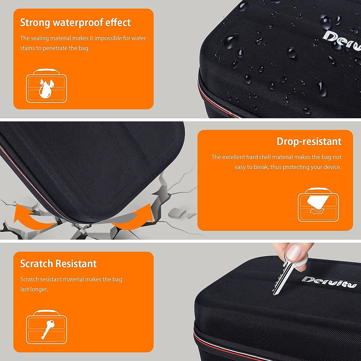 Deruitu Carrying Case Compatible with Nintendo Switch/Switch OLED Model - Portable Travel All Protective Hard Messenger Bag Soft Lining 18 Games for Switch Console Pro Controller & Accessories, Black