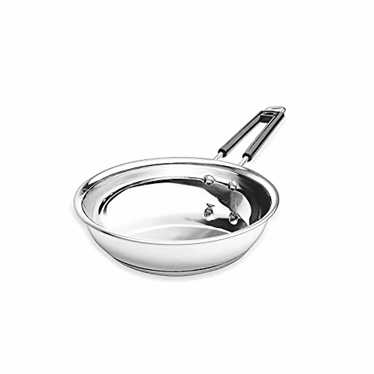 Kansara Stainless Steel Frying Pan Tri-Ply Steel Skillet Cookware for Kitchen Restaurant Deep Frying Pan Large Wok Professional Grade Pan-Composite Pan Cooking Frying Pan (Silver) (8.5 Inch Fry Pan)