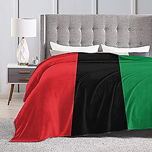 Pan African Flag Flannel Fleece Throw Blankets for Bed Sofa Living Room Soft Blanket Warm Cozy Fluffy Throw Plush Blanket