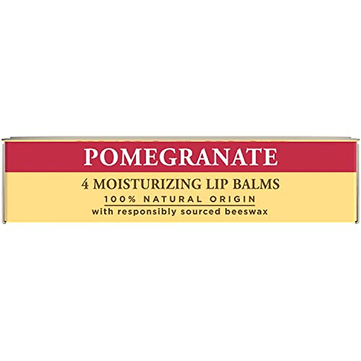 Burt's Bees Lip Balm, Moisturizing Lip Care, for All Day Hydration, 100% Natural, Pomegranate with Beeswax & Fruit Extracts (4 Pack)