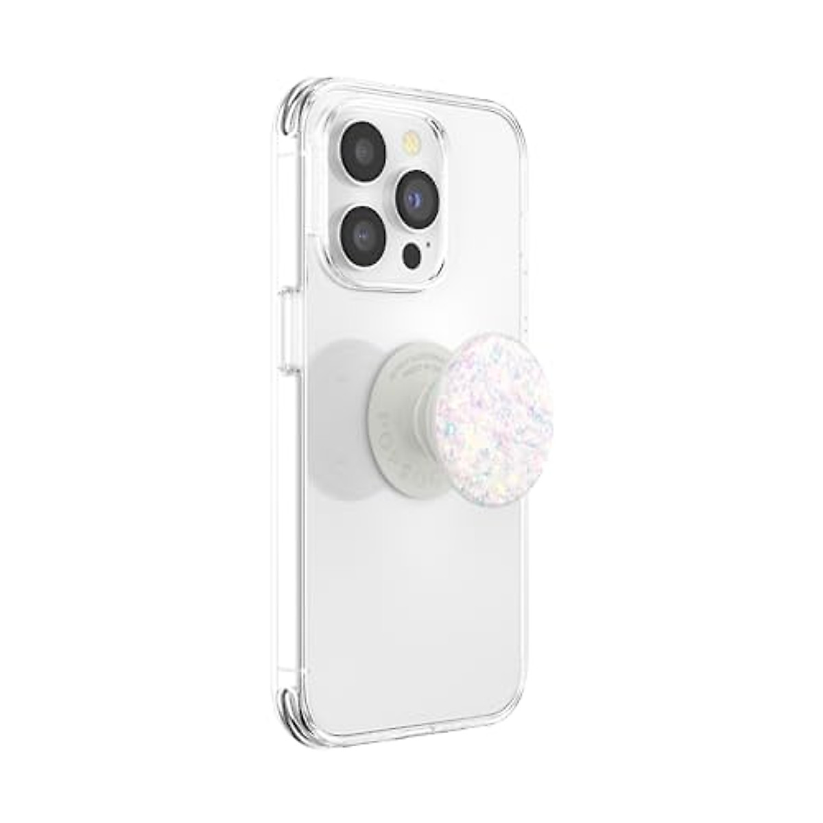 PopSockets Phone Grip with Expanding Kickstand, Glitter PopGrip - Confetti White