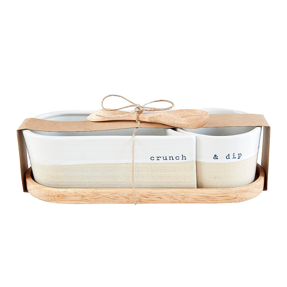 Mud Pie Farm Sectioned Server Set; Assembled 4" X 9 1/2" | Spoon 5", Cream