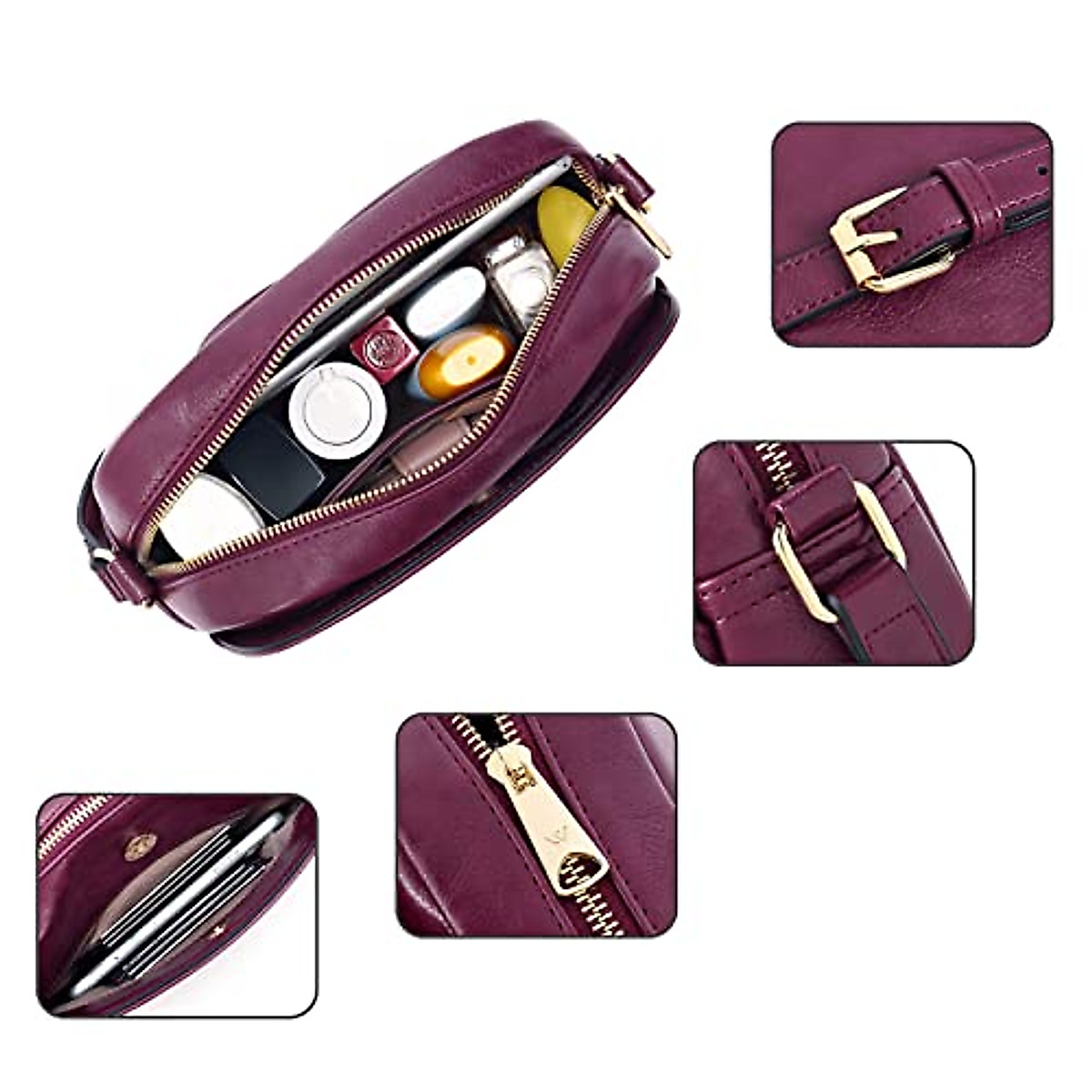 WESTBRONCO Crossbody Bag for Women Vegan Leather Wallet Purses Satchel Shoulder Bags Small Size