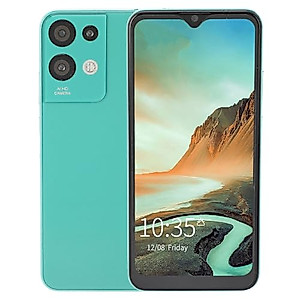 Smartphone, 6.1 Inch Drop Screen 3G Unlocked Cellphone 3GB ROM 32GB Facial Recognition Mobile Phone, 10 Core CPU Processor 5MP Front and 8MP Rear Camera 2800Mah Battery(Green)