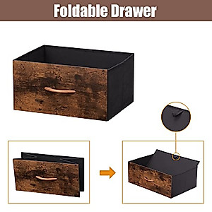 AIIT Kinlife Drawer Dresser Storage Tower, 5-Drawer Organizer Unit with MDF Board Tabletop, Organizer Tall Fabric Storage Tower for Bedroom Kitchen Living Room Study Entryway