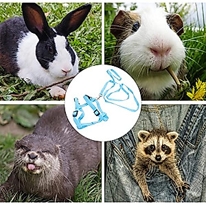 Balacoo Rabbit Harness, Adjustable Bunny Harness Leash Nylon Strap Small Animals Pet Accessories for Outdoor Walking (Random Color)