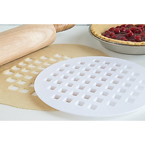 Fox Run Lattice Pie Top Cutter, Plastic, White 9.75 x 9.75 x 0.25 inches