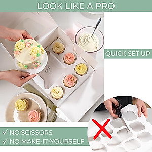 BlackRidge Home Bento Cake Box with Cupcakes - Perfect for Bento Box Cake and Cupcakes, Bento Cake and Cupcake Boxes Combo, 5 Sets: Cupcake and Bento Cake Boxes Fit 5 Regular Cupcakes and Mini Cake.