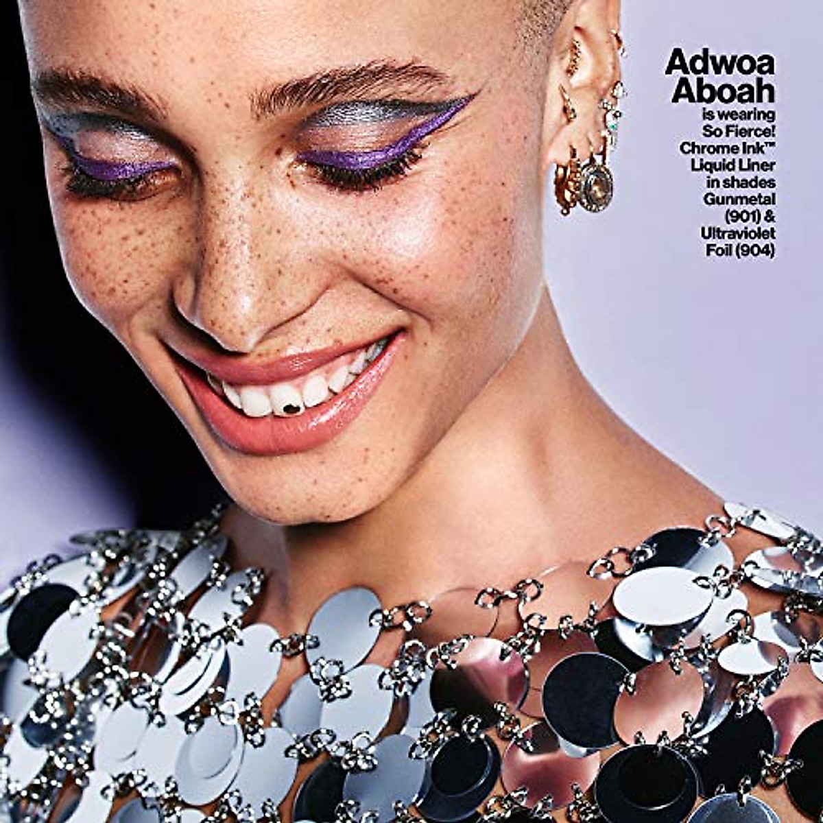 Revlon So Fierce! Chrome Ink Liquid Eyeliner, Longlasting Bold Metallic Pen Liner with Dip Ink Cap for Pearl, Shimmer Blend, 902 Bronzage, 0.03 oz.