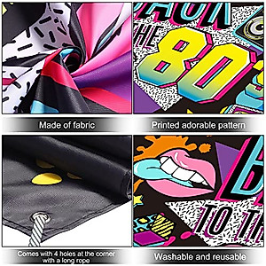 80's Party Decorations Back to The 80's Banner 80's Backdrop Background Decoration for Photography Background 80's Party Supplies, 73 x 43 x 0.04 Inch