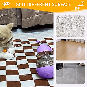 COSOWO Cat Interactive Toys Engaging Wand, Slow Food Treat Dispenser, and Tumbler Design for Indoor Cats Durable, Non-Toxic, Ideal for Exercise and Boredom Relief Gift for Kitten, Purple