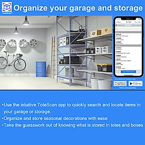 ToteScan Intelligent QR Labels for organizing & Storage (45 Unique Labels, 2.5"x3")