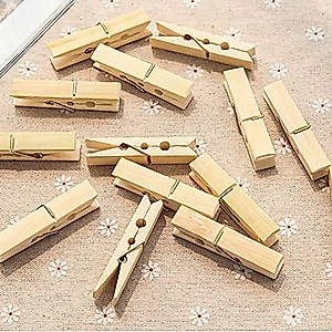 Clothes Pegs,20Pcs Bamboo Clothespins with Spring Windproof Clothes Clips for Washing Lines Arts Crafts Photo Hanging for Hanging Clothes and Handicrafts