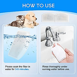 MyfatBOSS Cat Water Fountain Filter, 10 Pack Pet Fountain Filter Replacement Cat Fountain Filter Replacement and 5 Pump Filters Compatible with ORSDA D60 100oz/3L Automatic Pet Cat Water Fountain