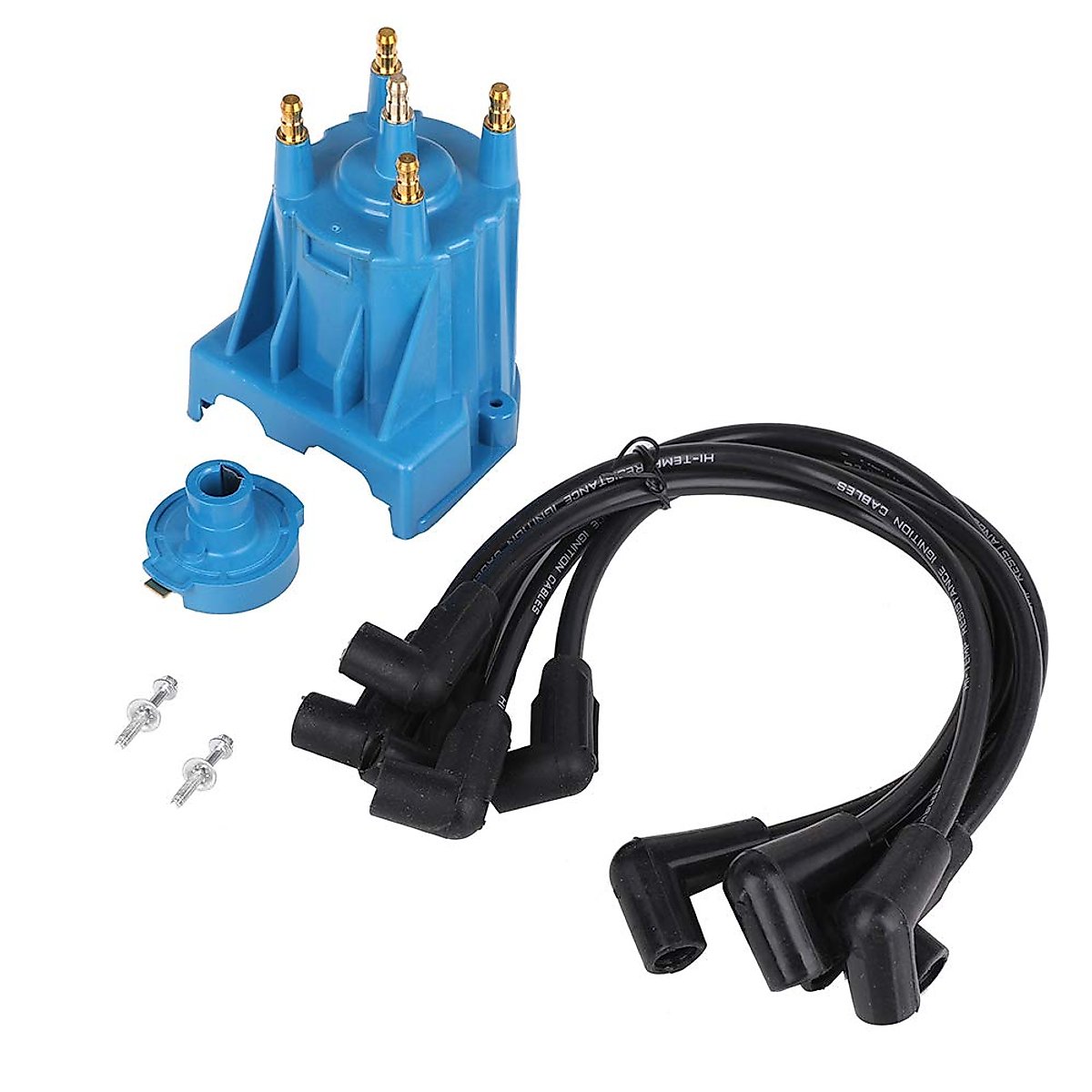 Ignition Tune Up Kit with Distributor Cap and Rotor and Spark Plug Wires Set Replacement for 3.0L 4cyl MerCruiser Engines Made by GM with Delco EST Ignition Systems - Replace 811635Q2, 816761Q14