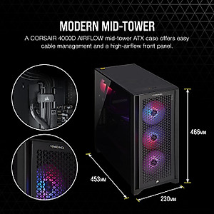 Corsair Vengeance i7300 Series Gaming PC (Liquid Cooled Intel® Core™ i7 12700K CPU, NVIDIA® GeForce RTX™ 3070 Graphics, 16GB Vengeance RGB PRO DDR4 Memory, 1TB M.2 NVMe SSD) Black