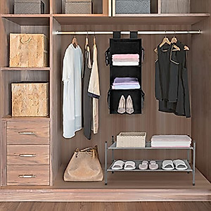 MAX Houser Hanging Closet Organizer, Hanging Sweater Organizer,Foldable Hanging Shelves for Closet