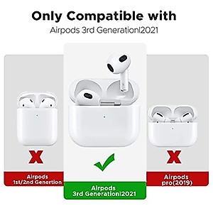 Luxurious Rhinestone AirPods 3rd Generation case,Protective Bling Diamonds AirPod 3 Charging Case Cover, Bling Airpod Gen 3 Case Gift for Women (Silver)