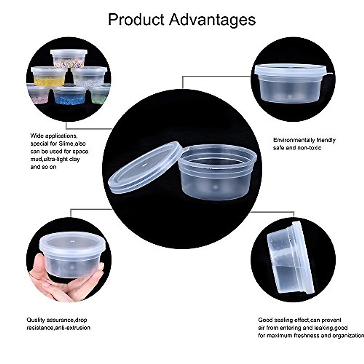 16 Pack 4.5 oz Slime Storage Containers for Slime, Foam Ball Storage Containers with Lids, 2pcs Mixing Spoon 3pcs Slime Tools for Slime DIY Art Craft Making Homemade