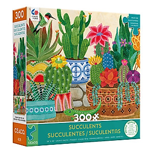 Ceaco - Succulents Collection - Stephanie's Succulents - 300 Piece Oversized Jigsaw Puzzle