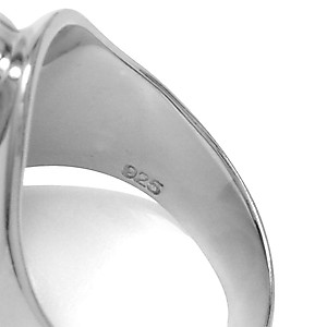 Silvershake Created Black Onyx Inlay White Gold Plated 925 Sterling Silver Casual Armor Ring Size 11