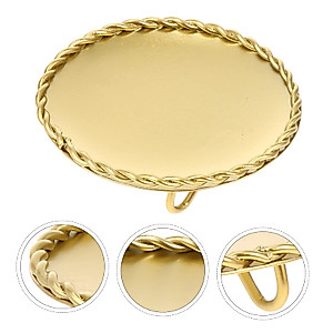 Veemoon 1pc Jewelry Storage Tray Jewelry Plate Jewelry Tray Metal Earring Plate Metal Jewelry Dish Jewelry Trinket Ring Display Crystals Bracelet Multi-function Tray Container Round Iron