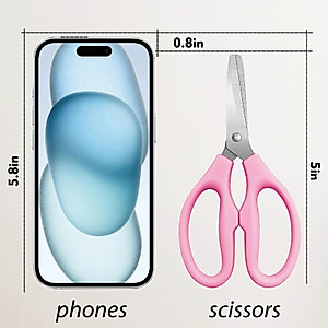 Pink Scissors for School Multipurpose Stylish: 5 inch - Comfort Grip - Stainless Steel - Scissors with Home - Office - for Cutting Paper - Open Envelopes - Cut Tape (Ping)