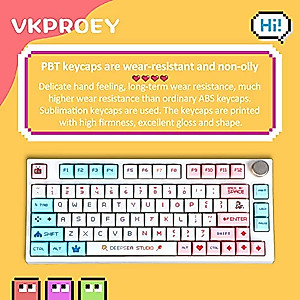 VKPROEY PBT Custom Keycaps Set 137 Keys XDA Profile Dye-Sublimation with Keycap Puller for 61/64/68/84/87/96/98/104/108 Major-Sizes Gateron MX Switches Mechanical Keyboard