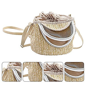 Balacoo Hamster Carrier Bag Small Animal Portable Outgoing Bag Pouch for Sugar Glider Hamster Squirrel Small Animals,Light Coffee,S1151HQ159N1UTG1,14X14CM