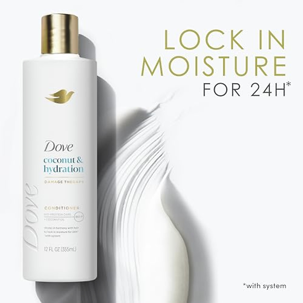 Dove Conditioner Coconut & Hydration for Dry Hair with Bio-Protein Care Technology and Coconut Oil 12 Fl Oz